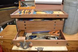 A Pattern Makers Tool Chest Comprising A Set Of Marples Carving Chisels 
