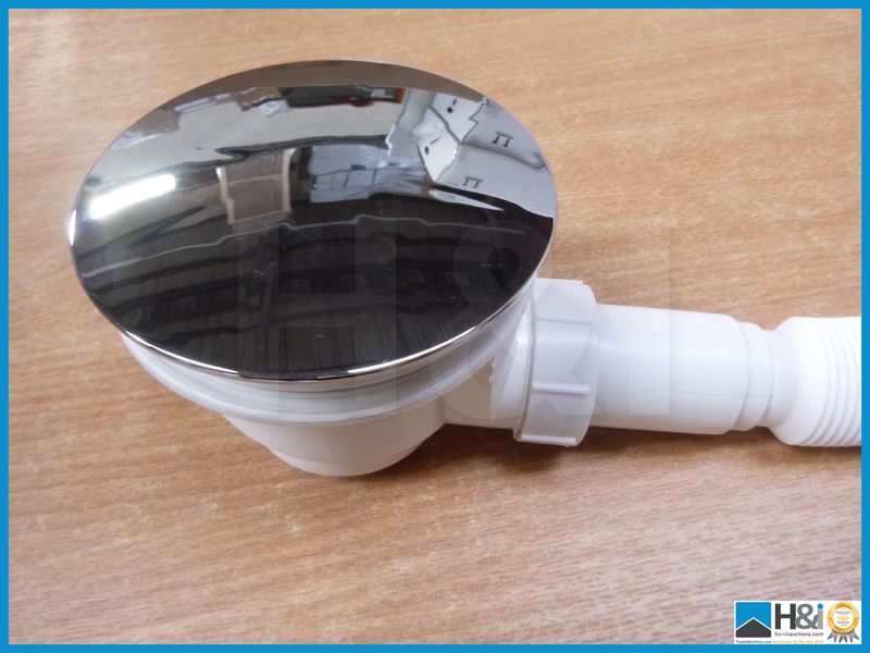 90mm high flow shower waste with flexi pipe and polished chrome finish ...
