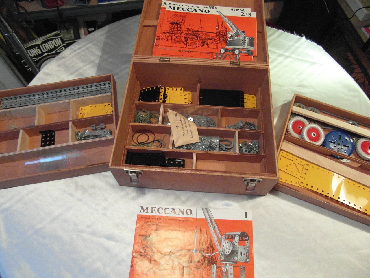 Vintage Meccano set in wooden box