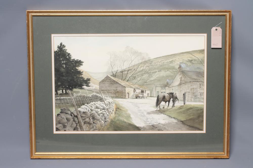 ALAN INGHAM (1920-1994), Dales Farm Scene, watercolour and pencil ...