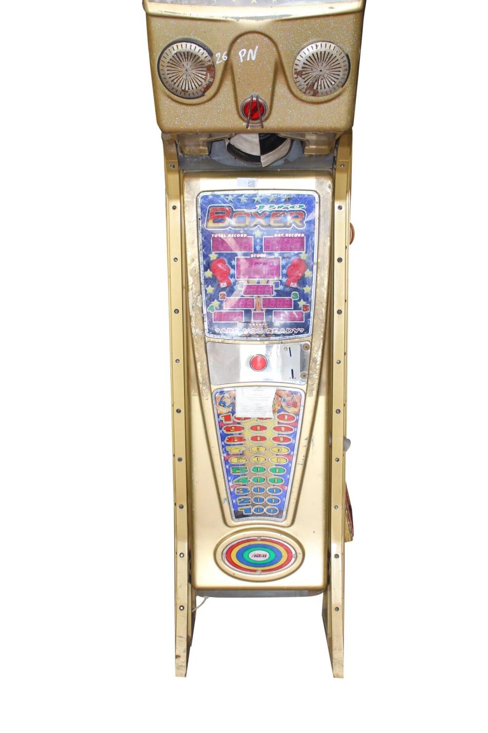 Vintage boxing punch ball machine {213 cm H x 66 cm W x 100 cm D}.