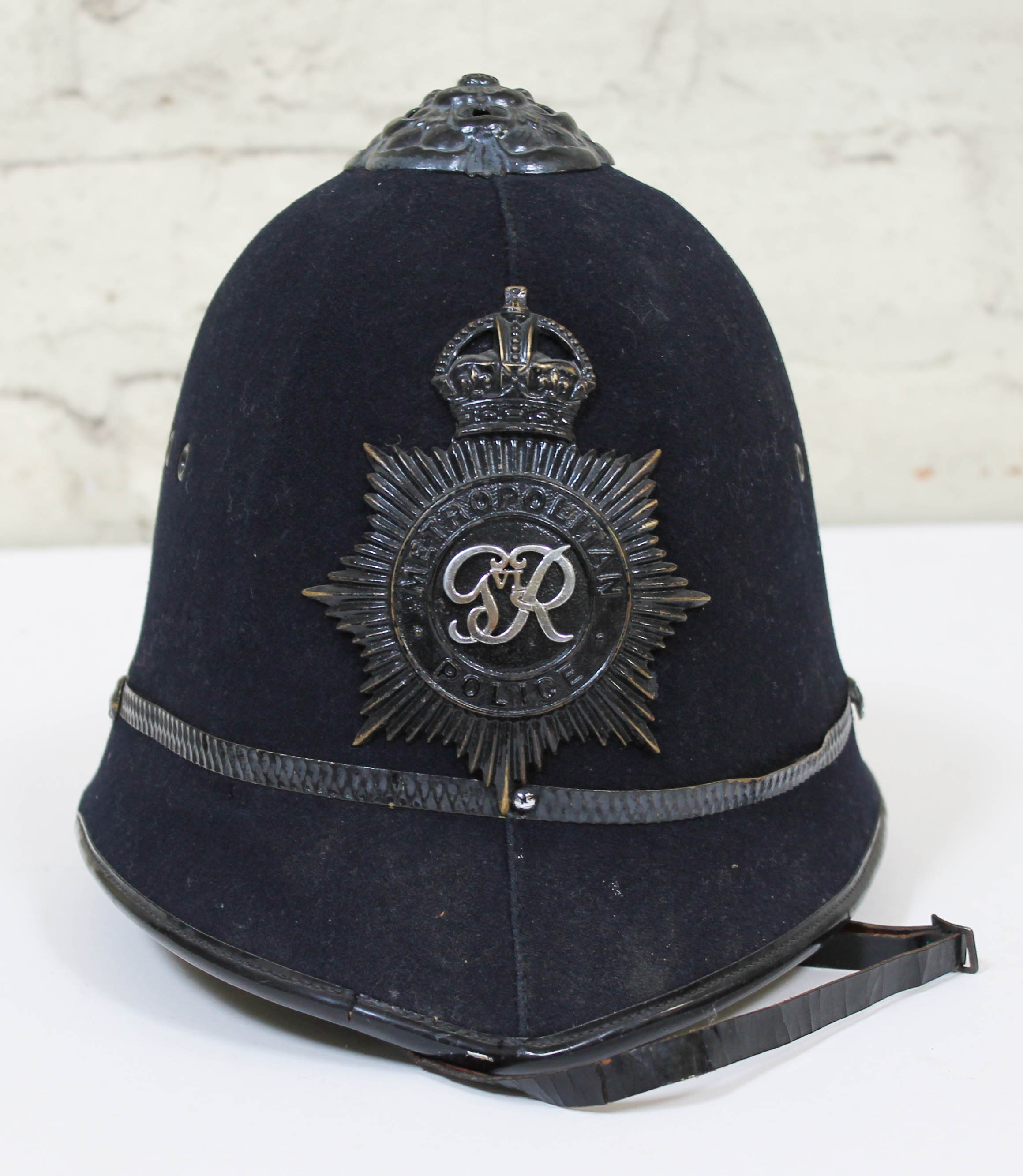A British Metropolitan Police helmet circa 1940s.