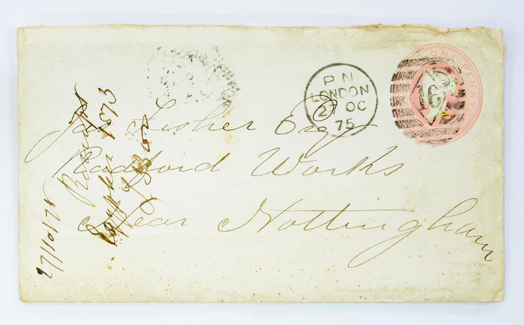 A VICTORIAN HANDWRITTEN RECEIPT FOR A CHEQUE FOR £1910 12S 6D, IN ...