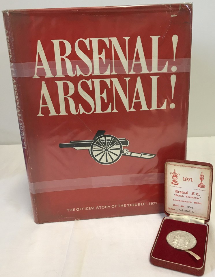 A 1971 Arsenal FC "Double Champions" medal, No. 0301 with certificate ...