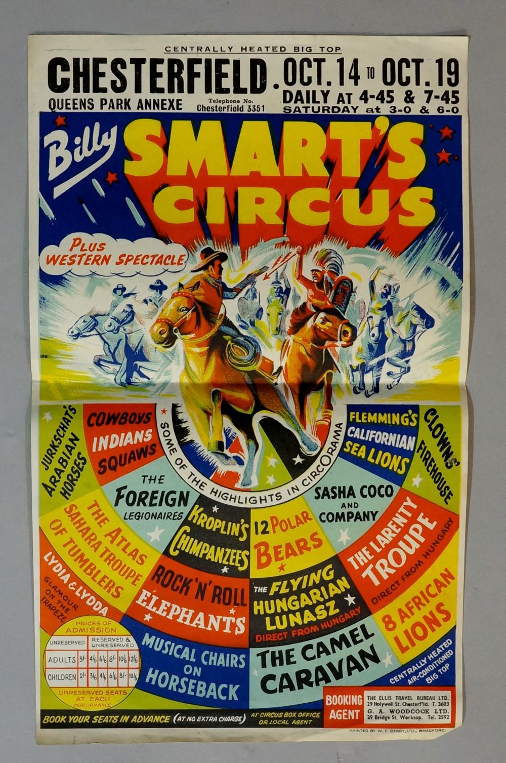 Billy Smart's Circus plus Western Spectacle, centrally heated big top ...