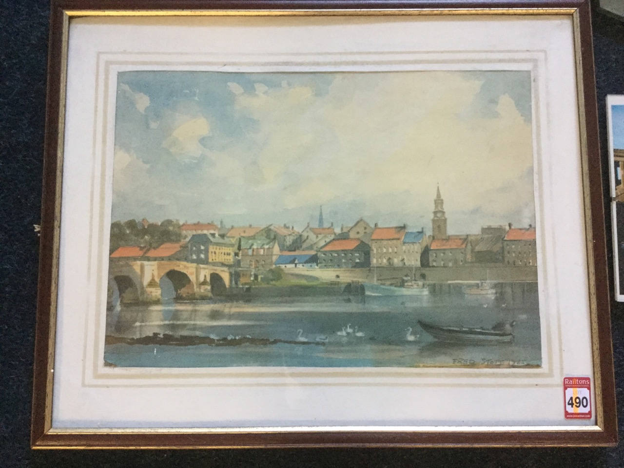 Fred Stott, a print of Berwick upon Tweed dated 1985; three other ...