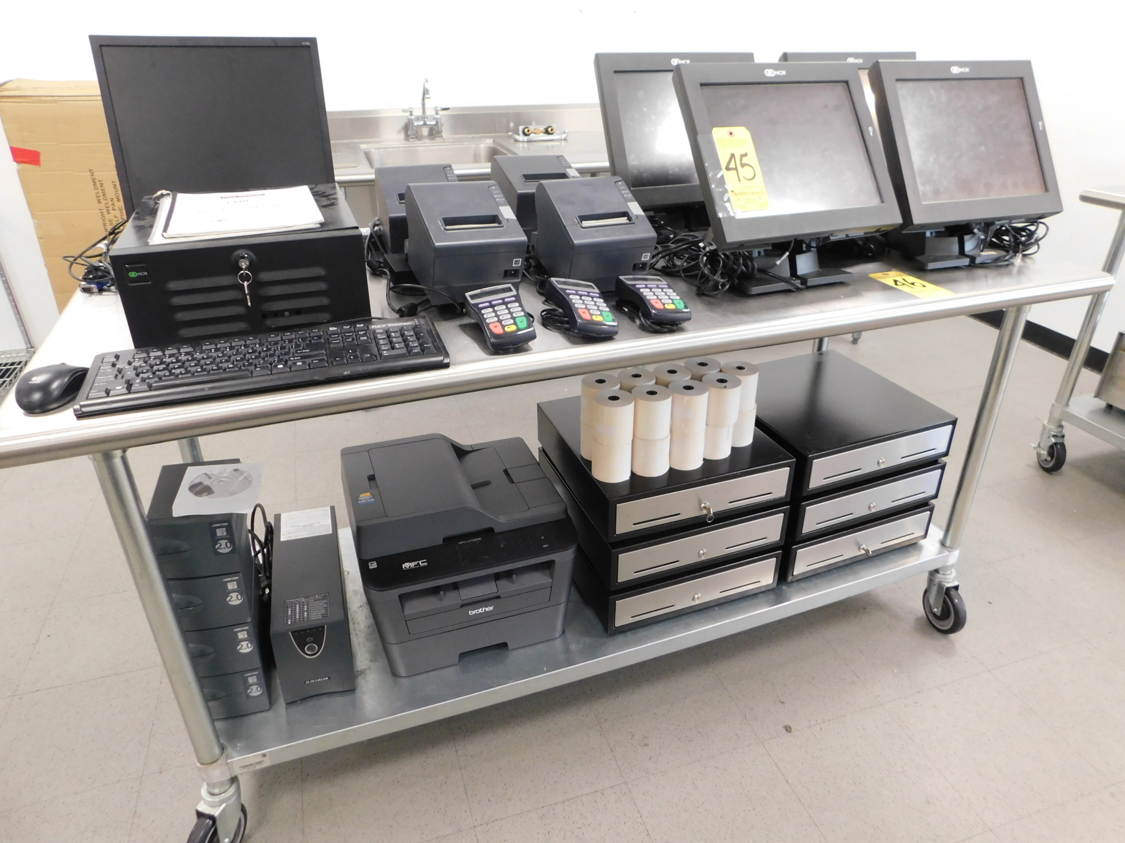 NCR POS System, (4) Touch Screens with Card Readers, NCR Terminal, (4 ...
