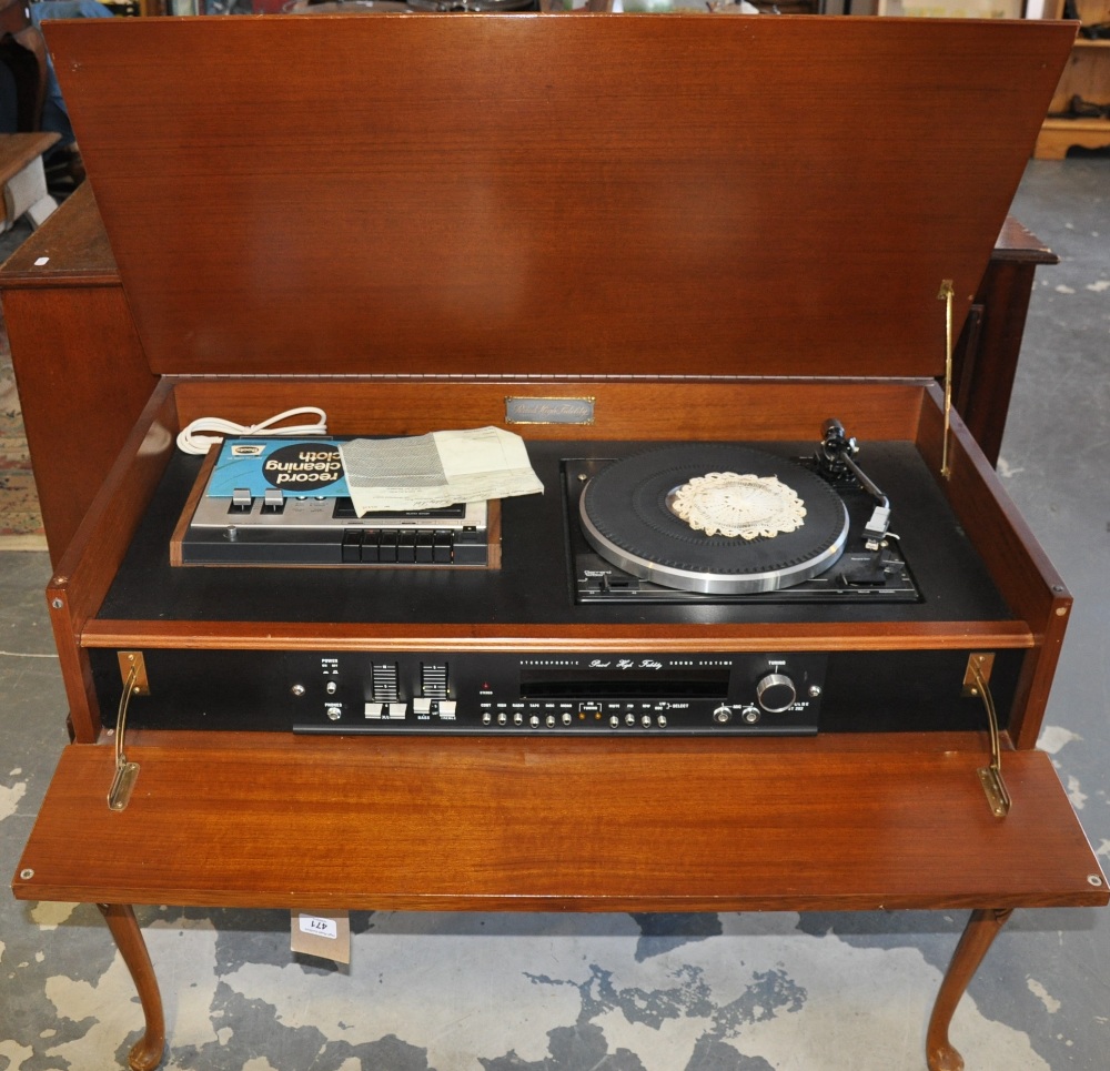 A 1970s walnut cased music centre with Gerrard turntable and High ...