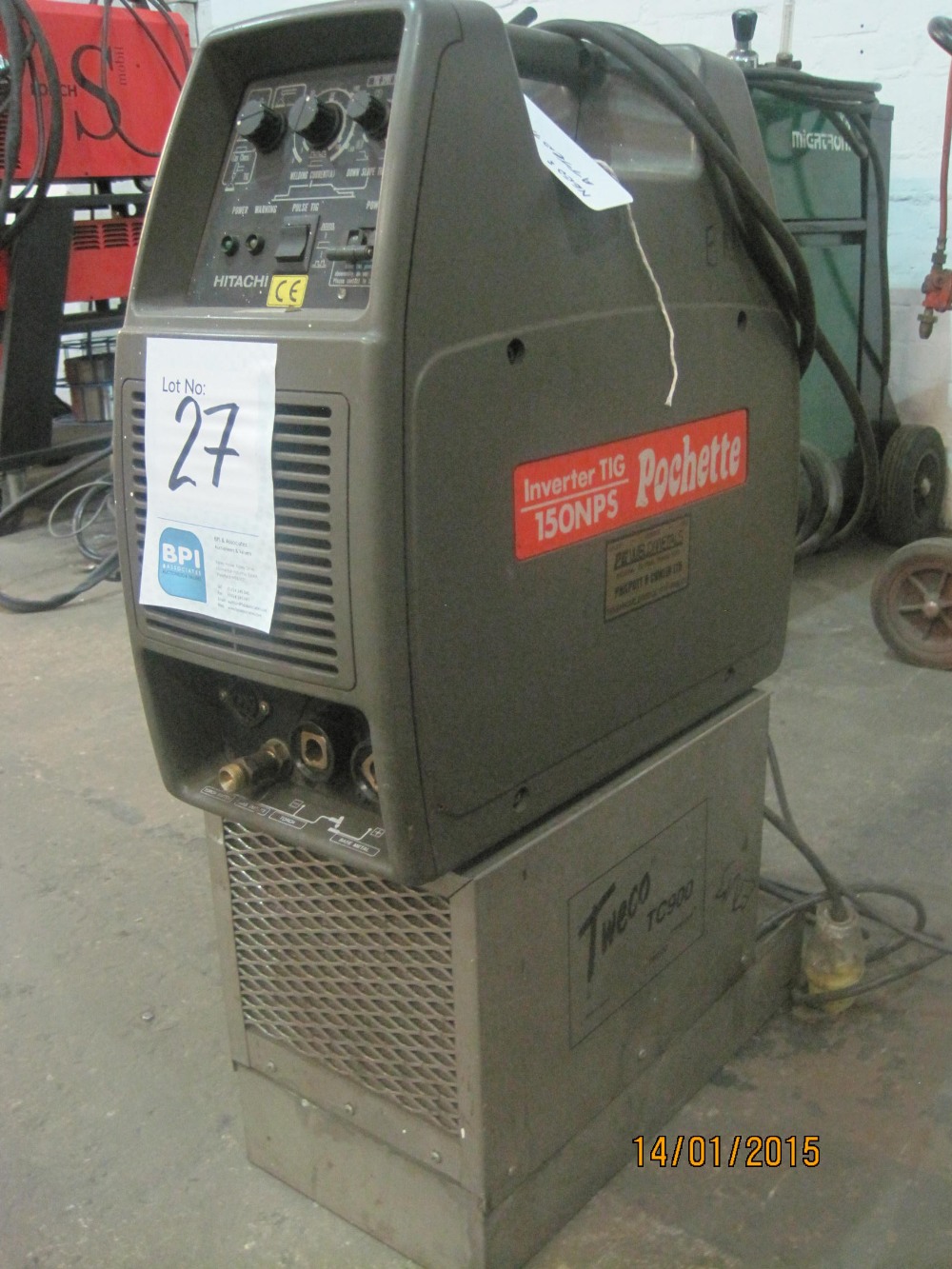Make: Hitachi Model: Pochette 150PS Inverter TIG Welder c/w Tweco TC900 ...