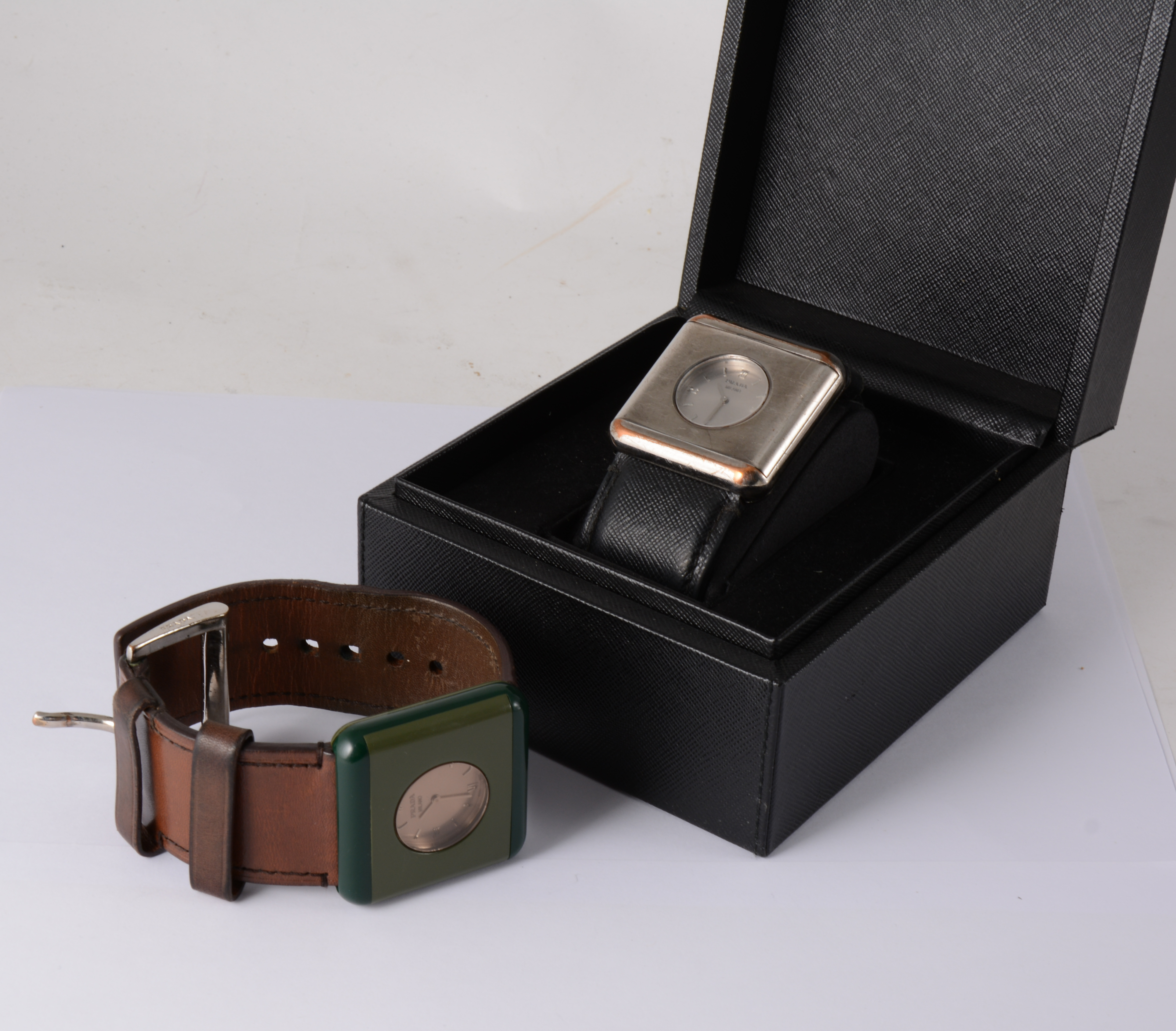 Prada - Two vintage Milano wrist watches, both with circular baton ...