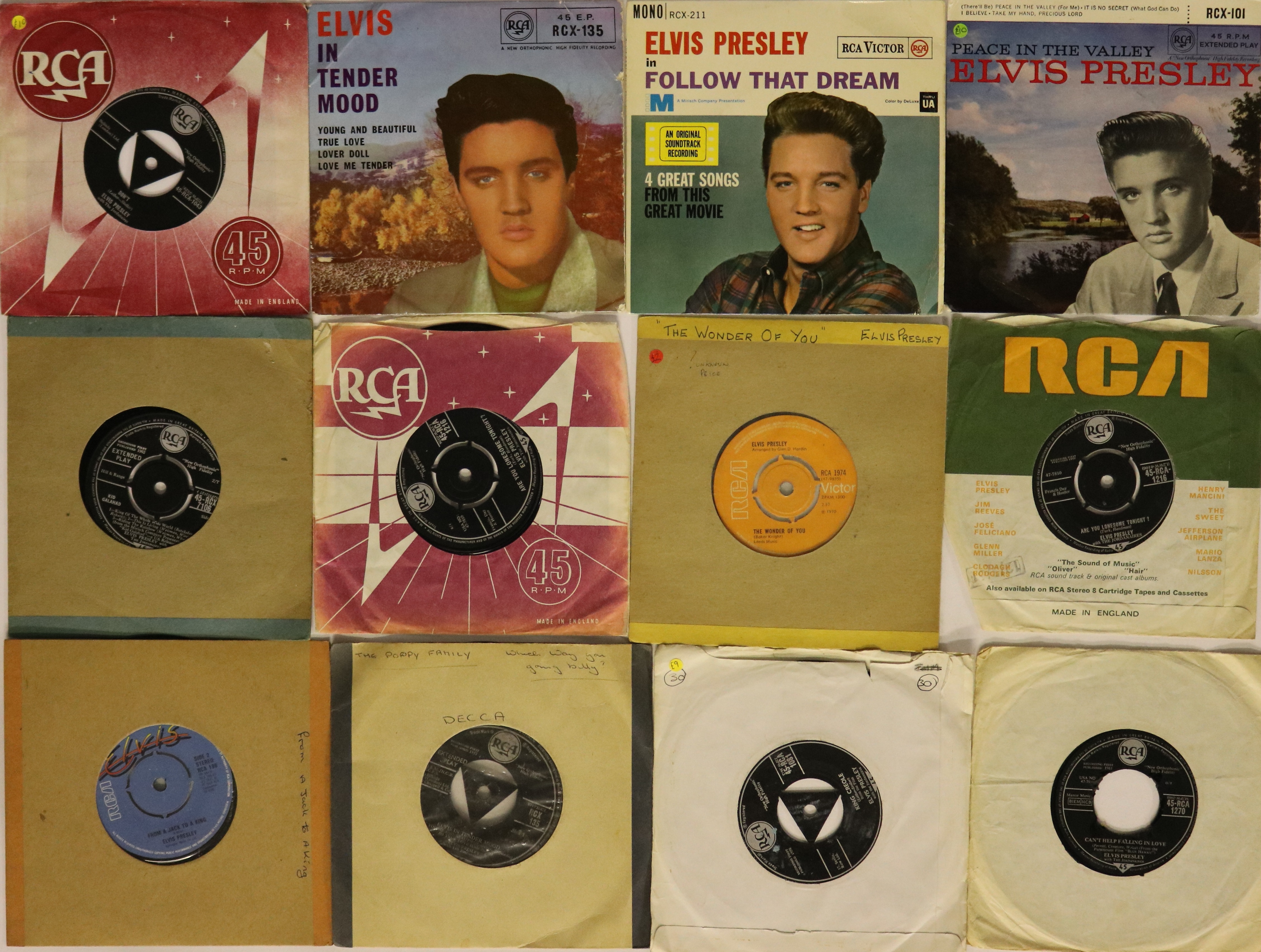 (UK ISSUED) ROCK 'N' ROLL 45s - Great collection of around 120 x 7 ...