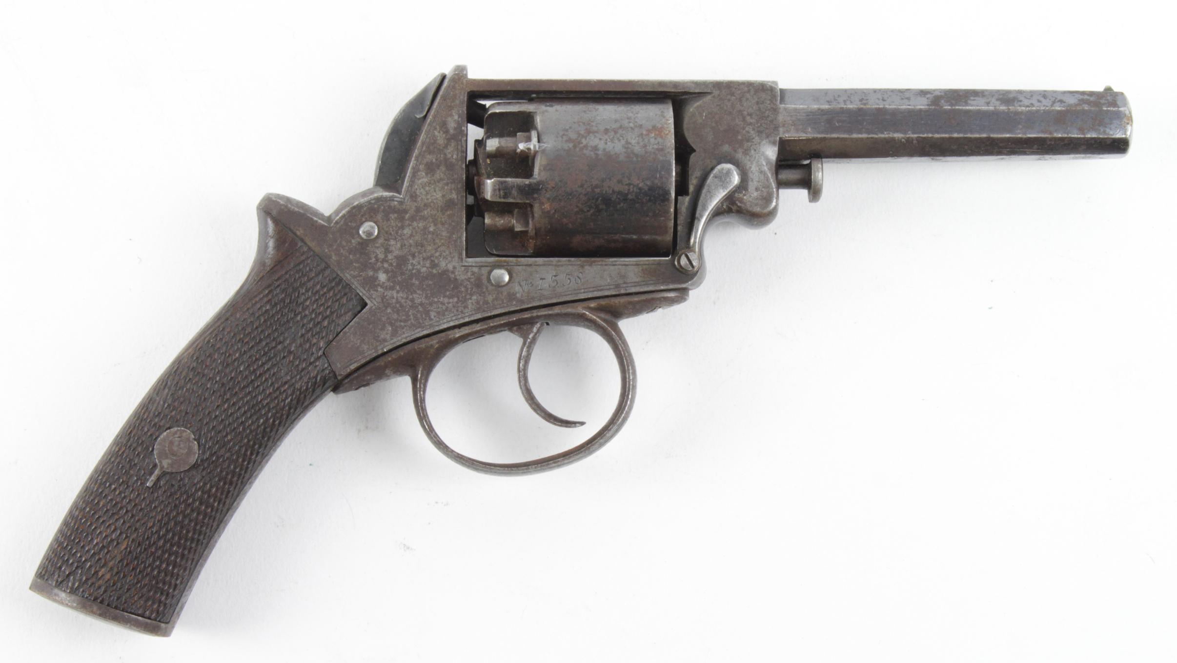 19th Century double action 5 cylinder percussion revolver believed to ...