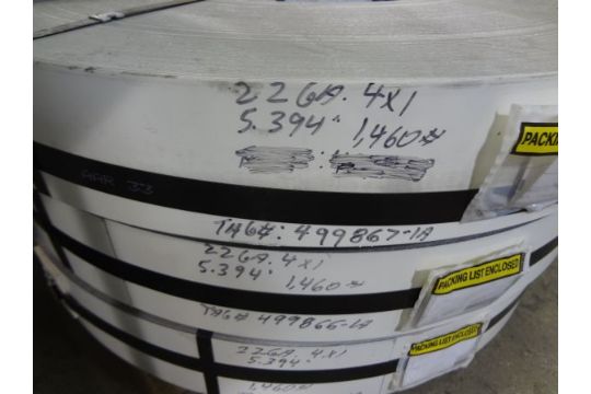 COILS 22 GA. X 5.394" WHITE GALVANIZED SKIDDED STEEL, APPROX. TOTAL ...