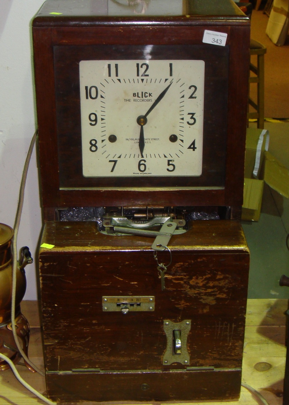 Vintage Blick Time Recorders Ltd clocking in clock
