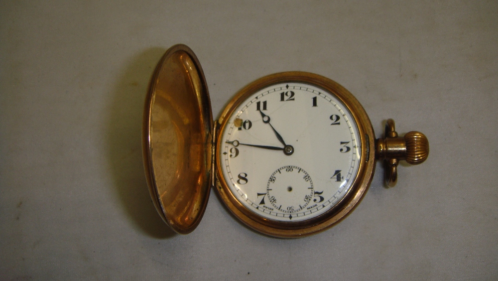 Gentlemans antique pocket watch The Star in gold plated Dennison Watch ...