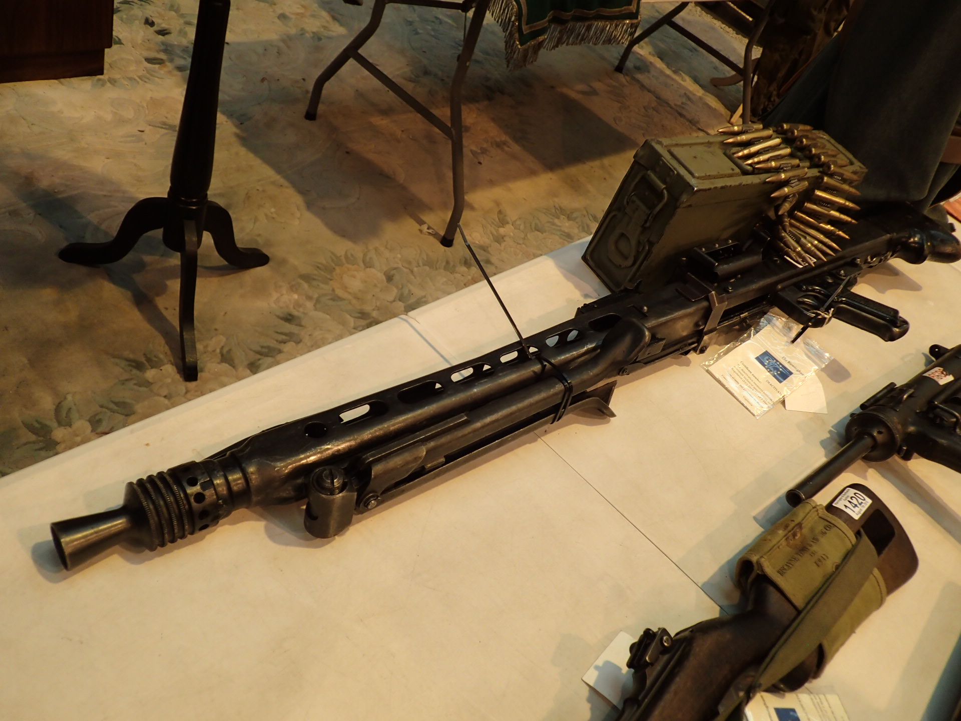 German MG3 machine gun serial no M38857 with ammunition box and ...