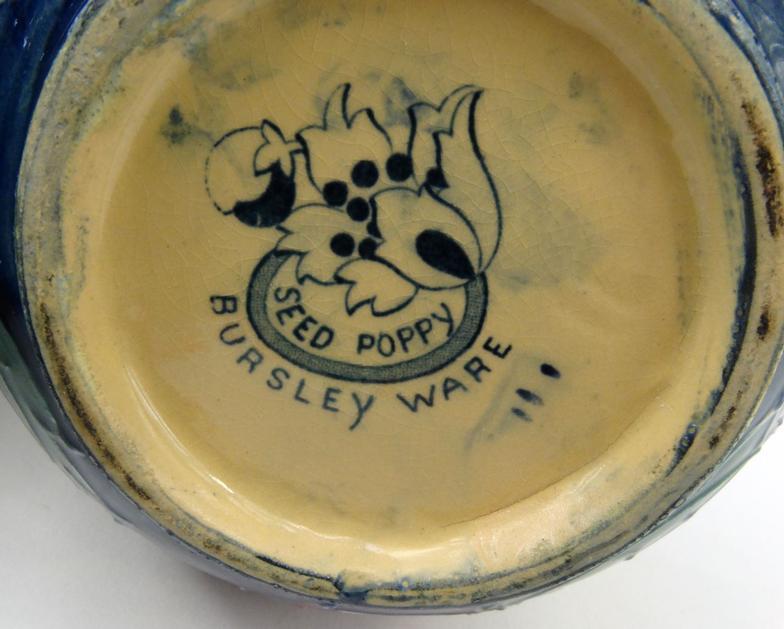 Bursley ware Art Pottery vase tubelined with Seed Poppy, Bursley ware ...
