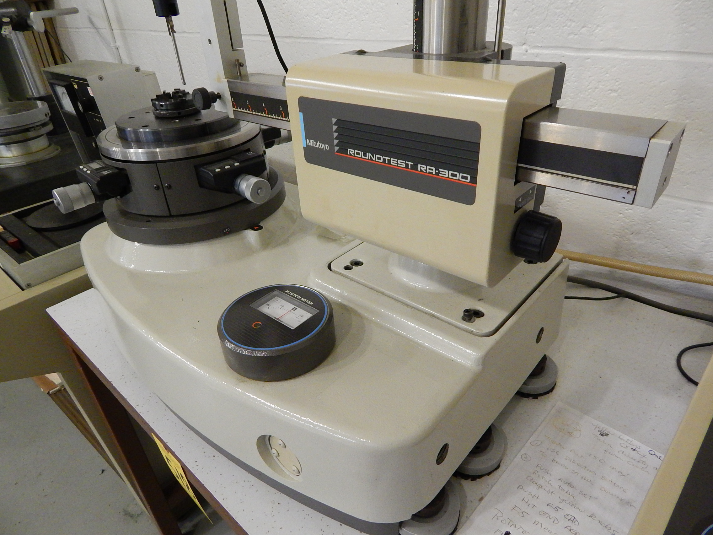 Mitutoyo Model Roundtest RA-300 Roundness Measuring System, s/n 460102