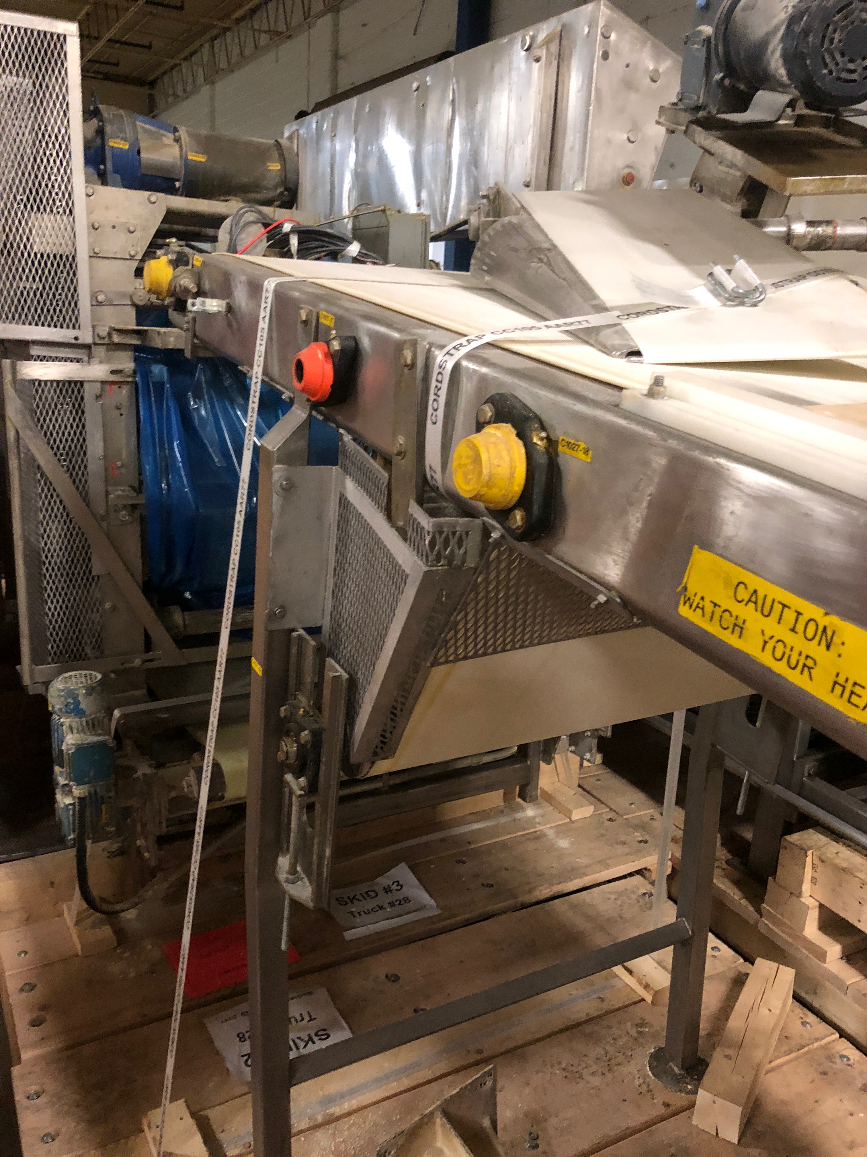 Dough Conveyor with Scrap pick up conveyors 30" Wide, LOADING FEE $300