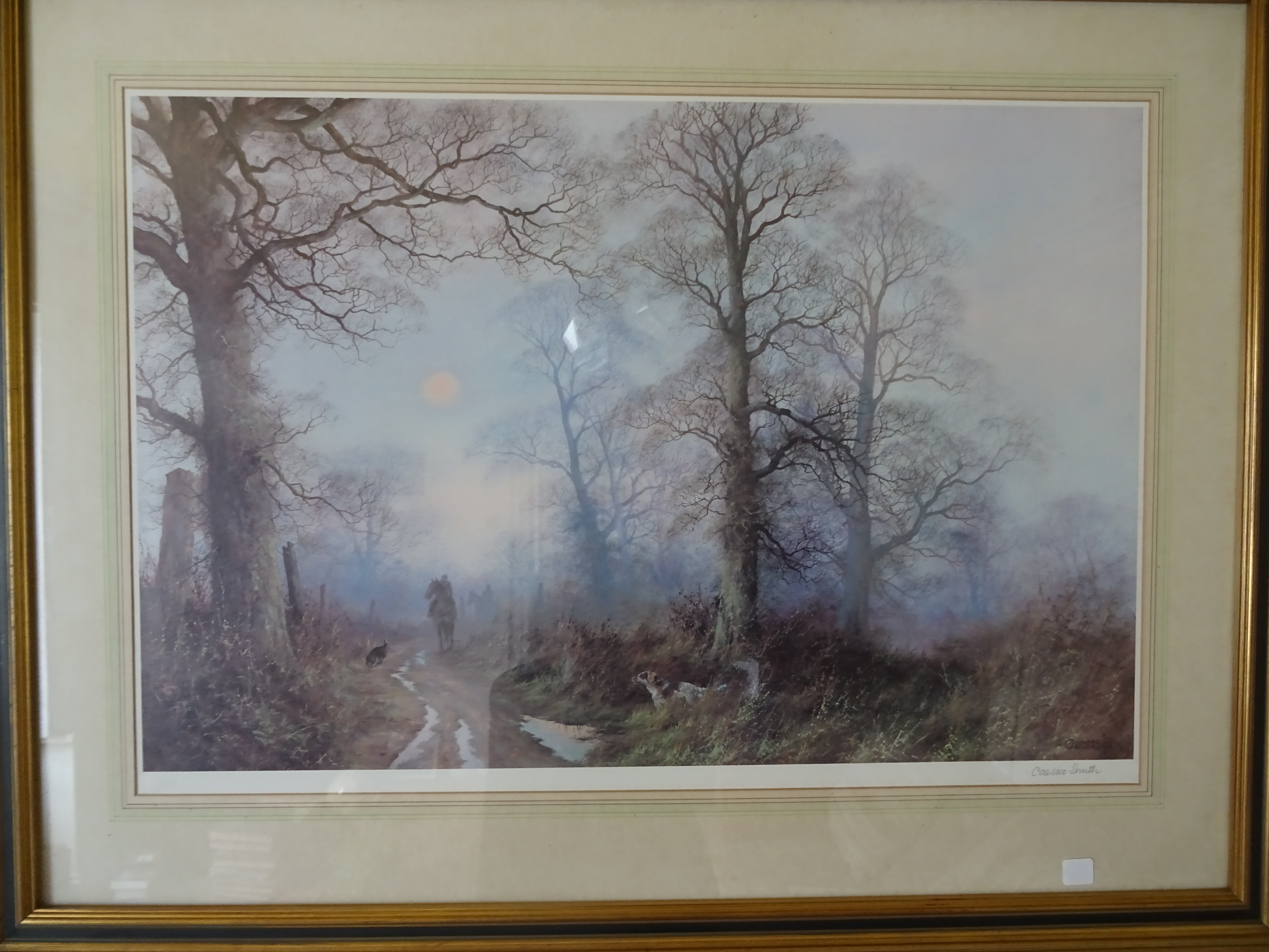 CAESAR SMITH; a pair of artist signed, limited edition, Hunting Prints ...