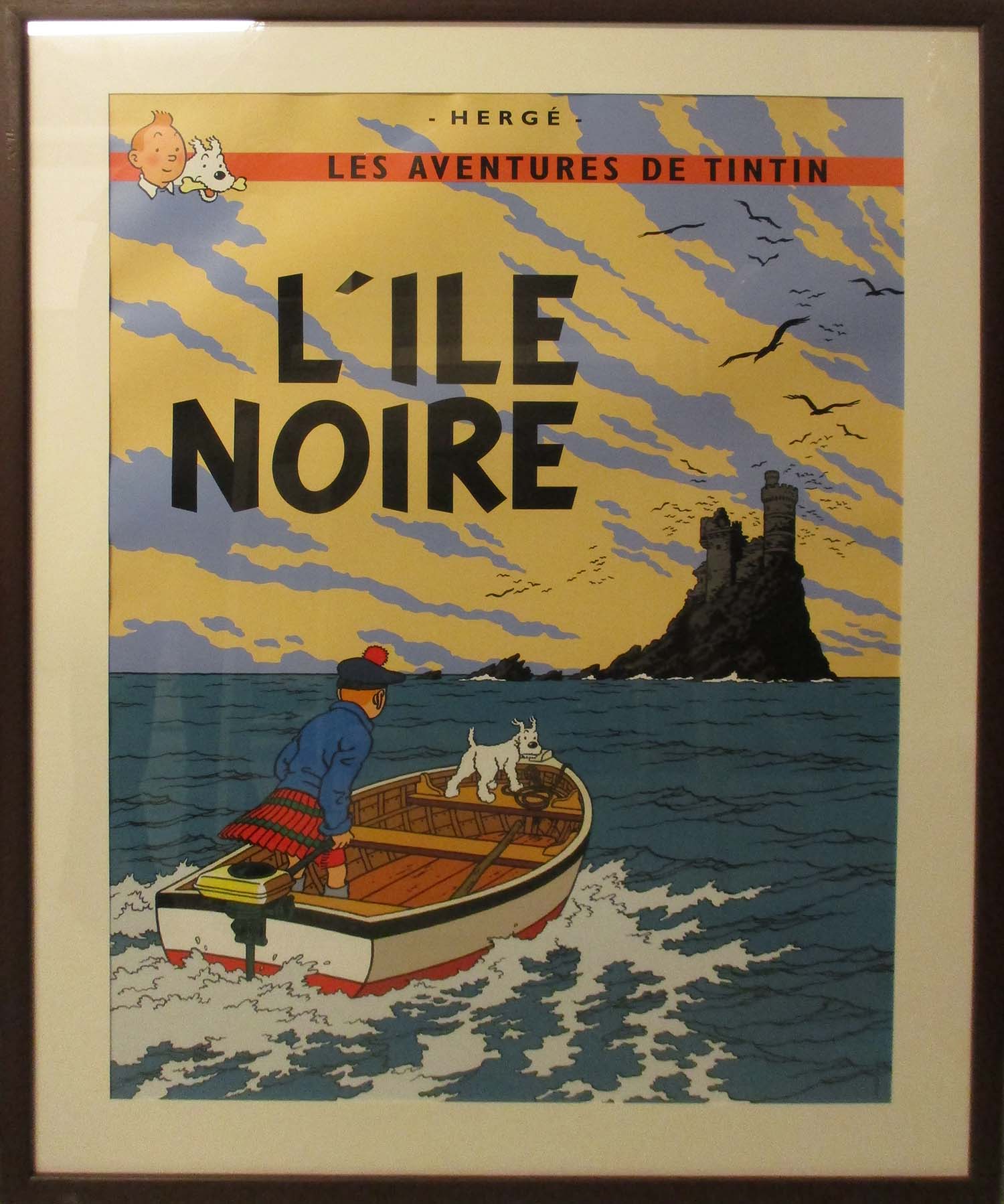 TIN TIN POSTERS, a set of seven, 70cm x 50cm each, framed and glazed. (7)