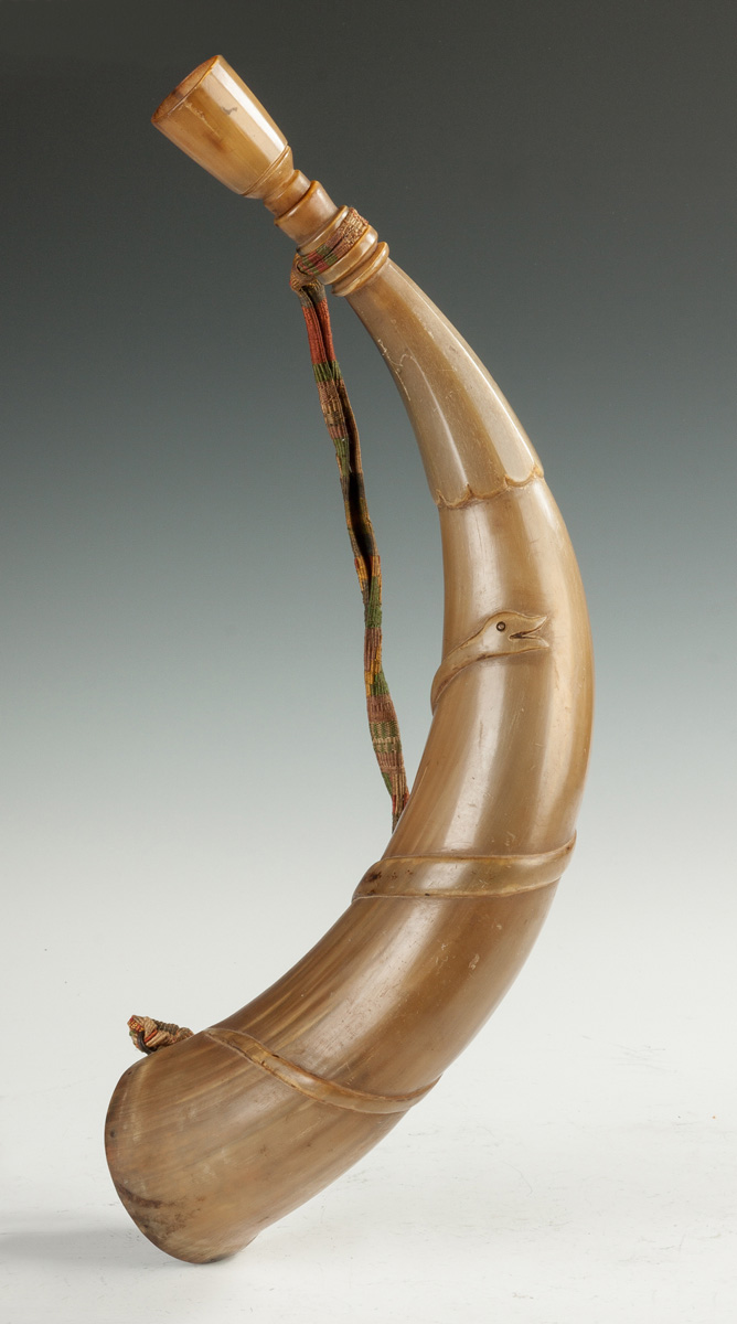 Large Rifleman's Horn Possibly Native American. Boldly carved snake ...