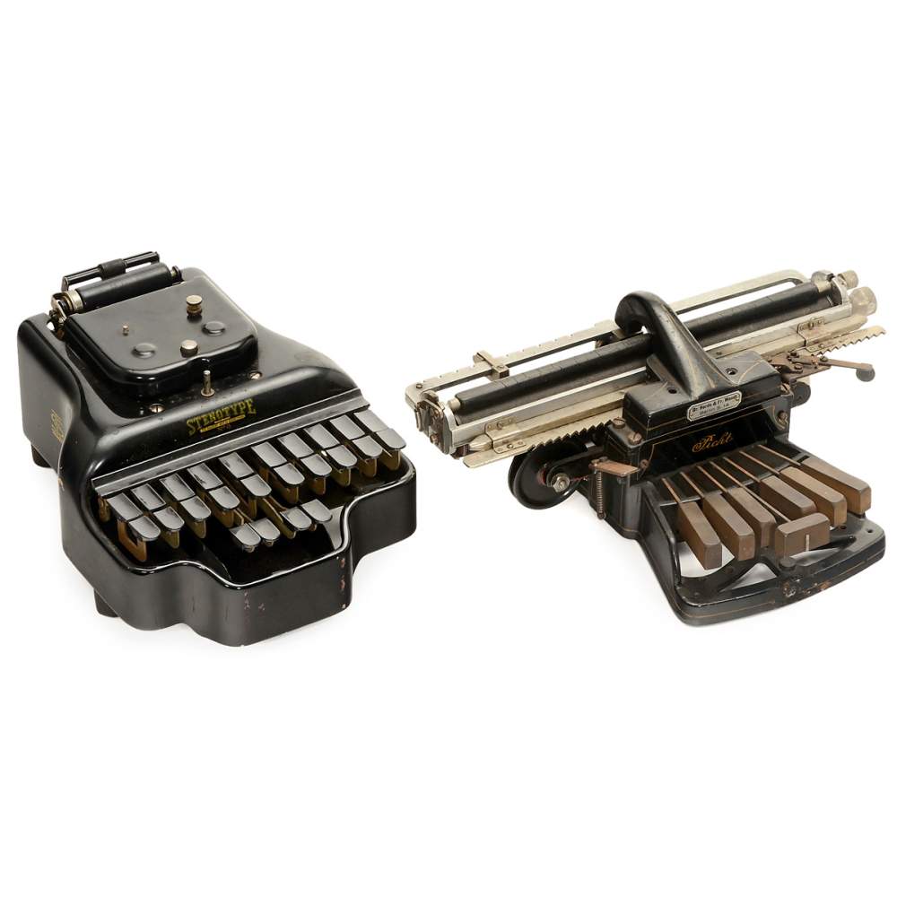 2 Stenographic Machines 1) Stenotype No. 3, 1911. American stenographic ...