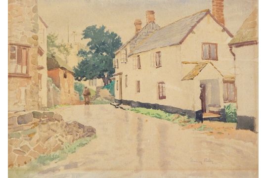 Harry Riley (1895-1966) Watercolour drawing "The Artist's Garden ...