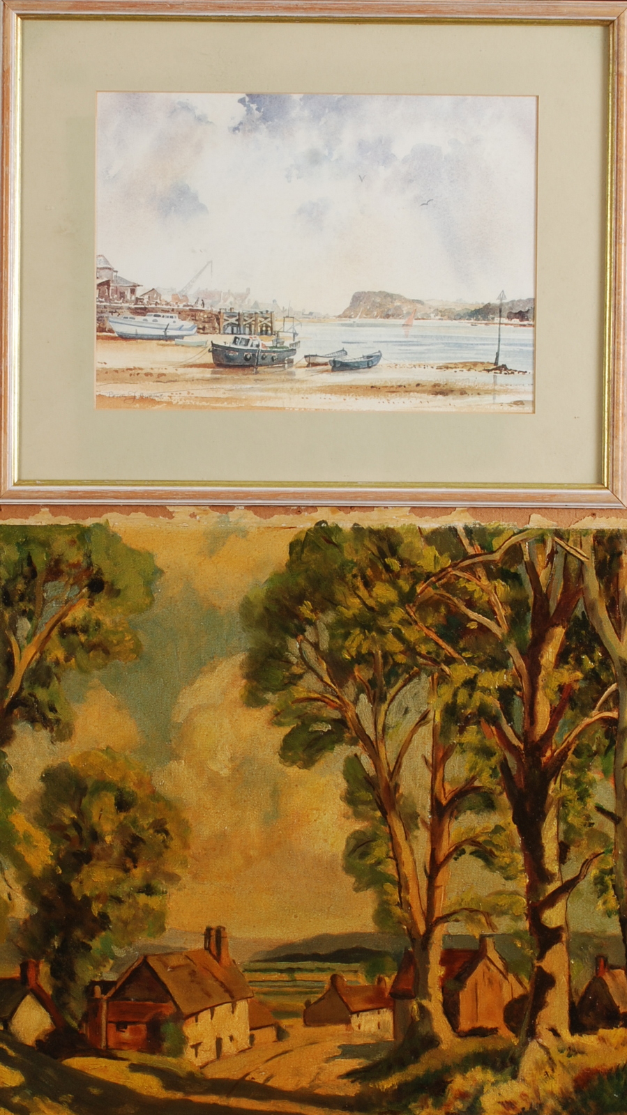 DAVID DEAKINS A Winter Landscape oil on board Signed 30 x 121 cm Plus 4 ...