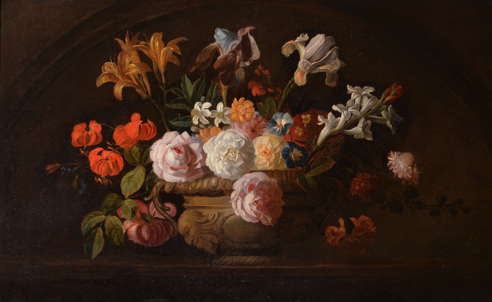 Jakob Bogdani (Anglo-Hungarian 1660-1724) Still life of flowers in a ...