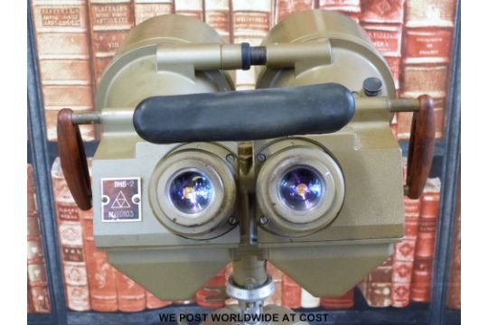 A set of Russian Border guard PNB-2 15 x 110 binoculars, in wooden case ...