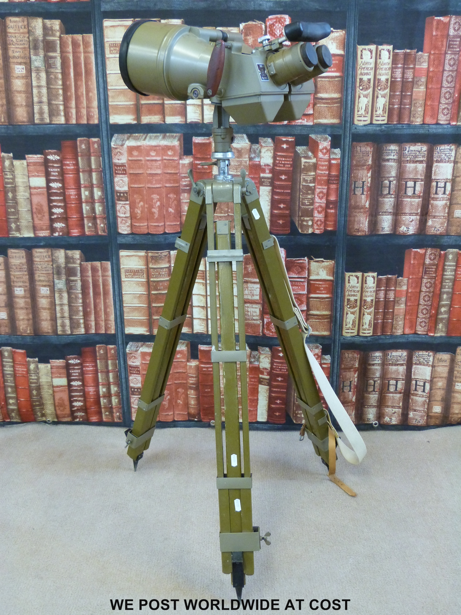 A set of Russian Border guard PNB-2 15 x 110 binoculars, in wooden case ...