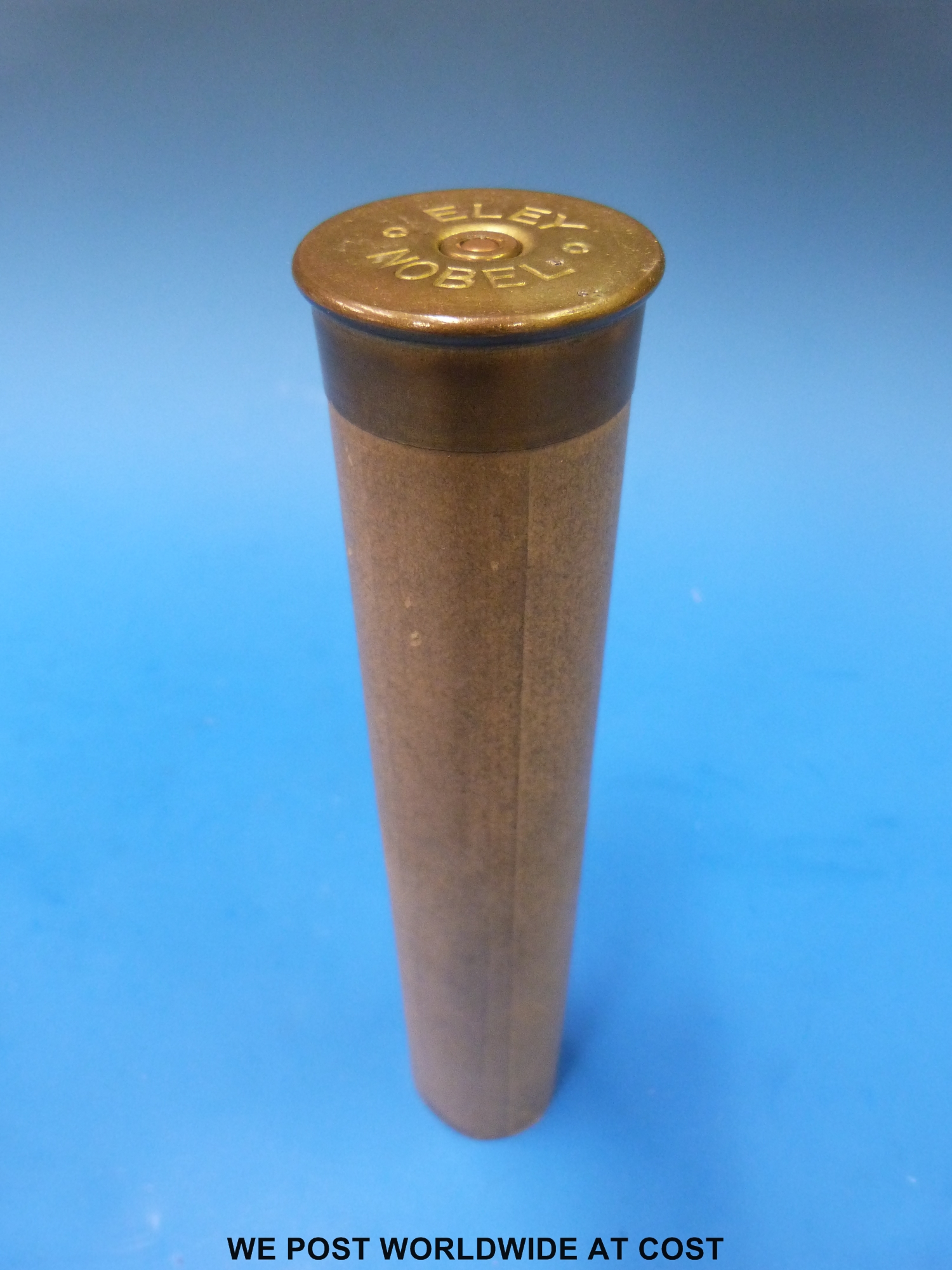 Eley Nobel primed punt gun shell case, 21cm long.