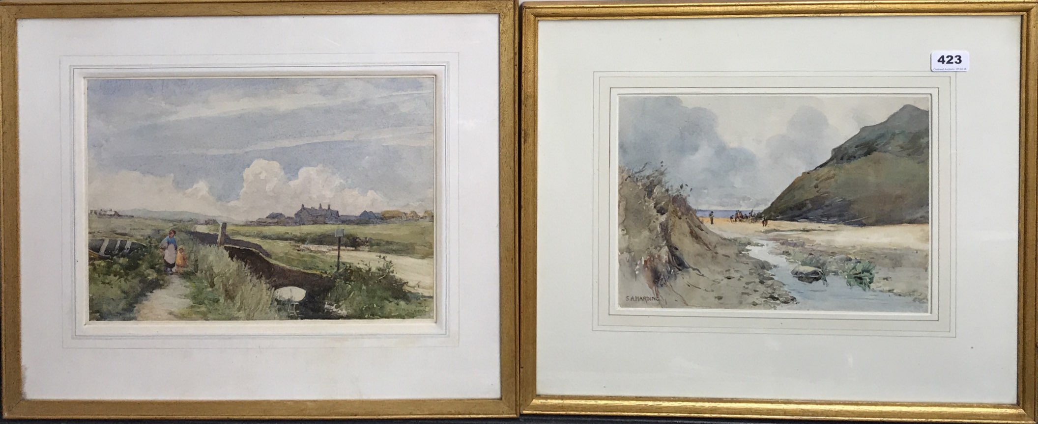 Two gilt framed watercolours signed S. A. Harding (British 1900 - 1979 ...