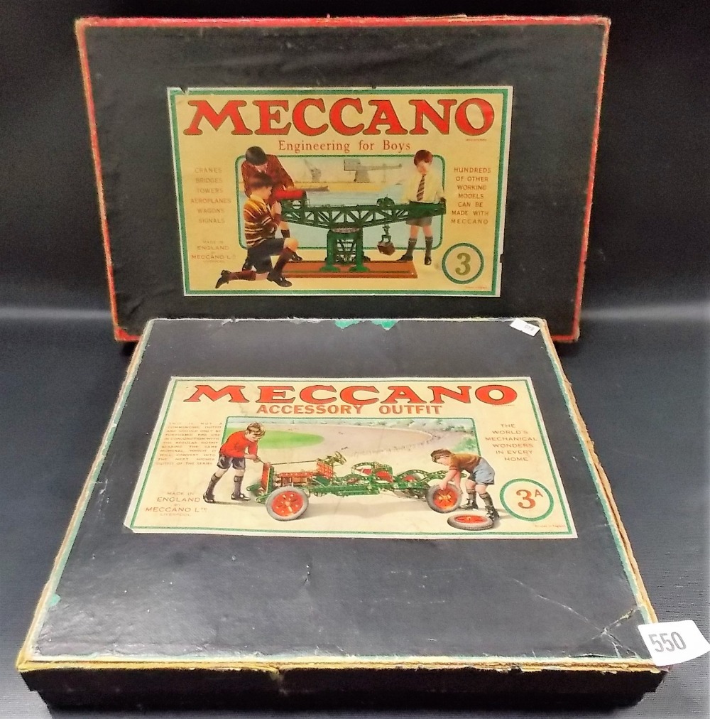 1930's Meccano Set 3 and 3A, both within original box(we do not ...