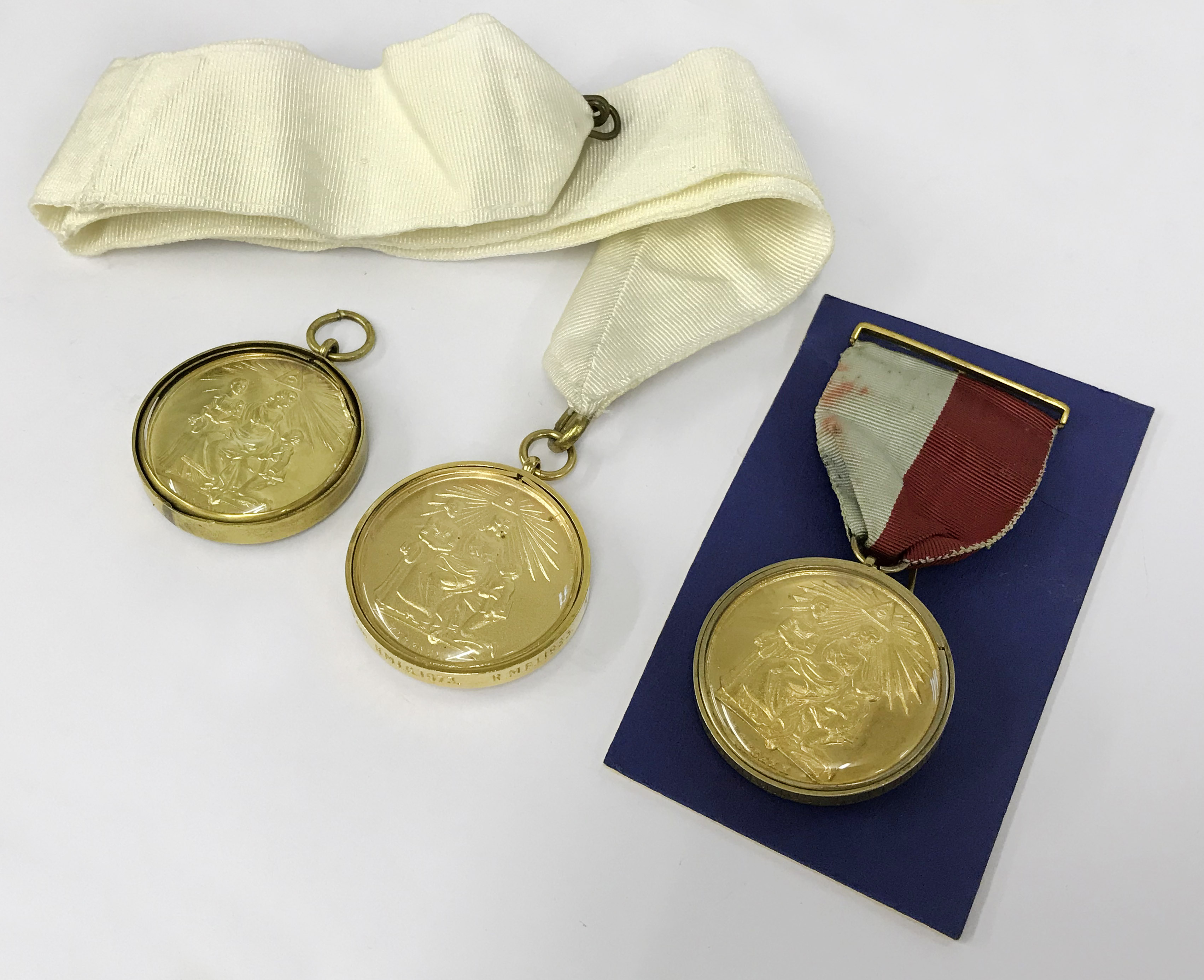 MASONIC CHARITY SUSSEX MEDALS - SILVER RIM (11)