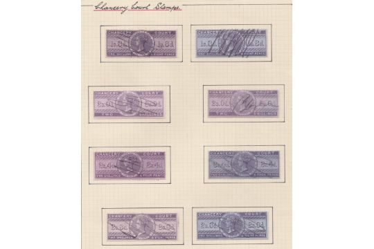 GREAT BRITAIN REVENUE STAMPS : , collection of used QV Common Law Court ...