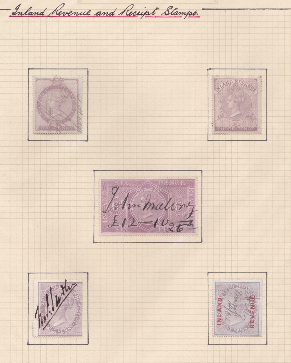 GREAT BRITAIN REVENUE STAMPS : , collection of used QV Common Law Court ...