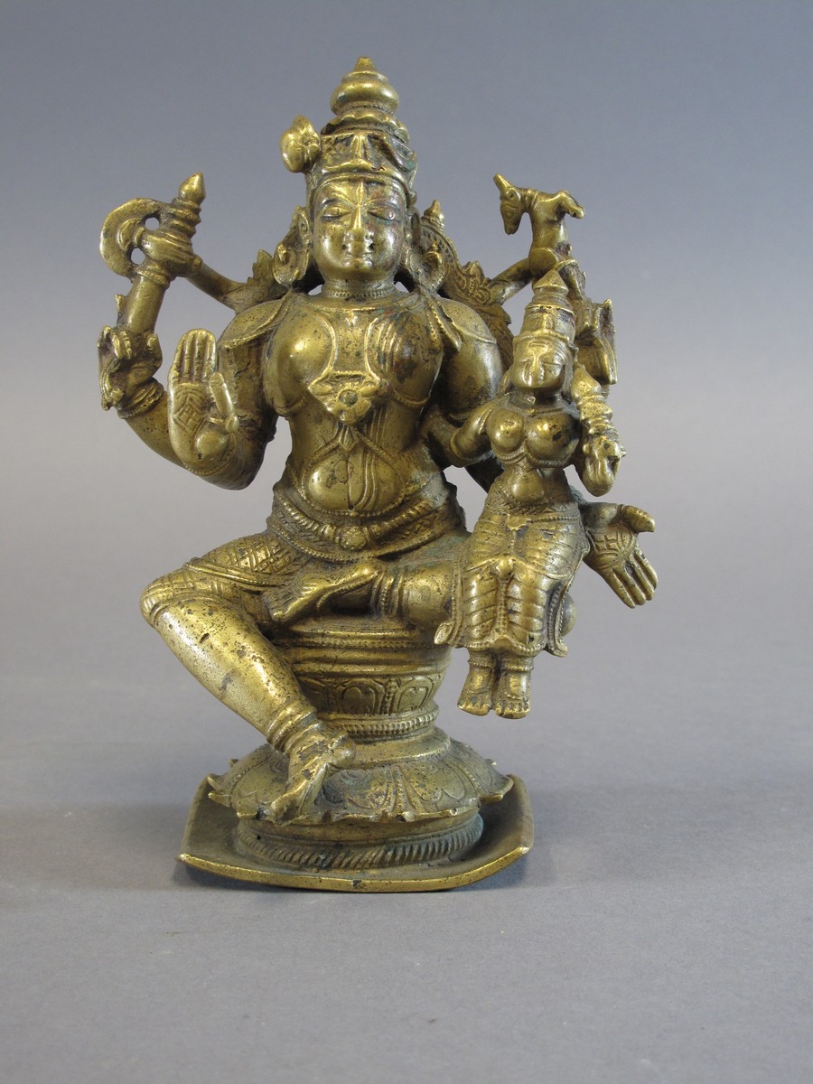 A BRONZE IMAGE OF UMA-MAHESHVARA South India, probably Tamil Nadu ...