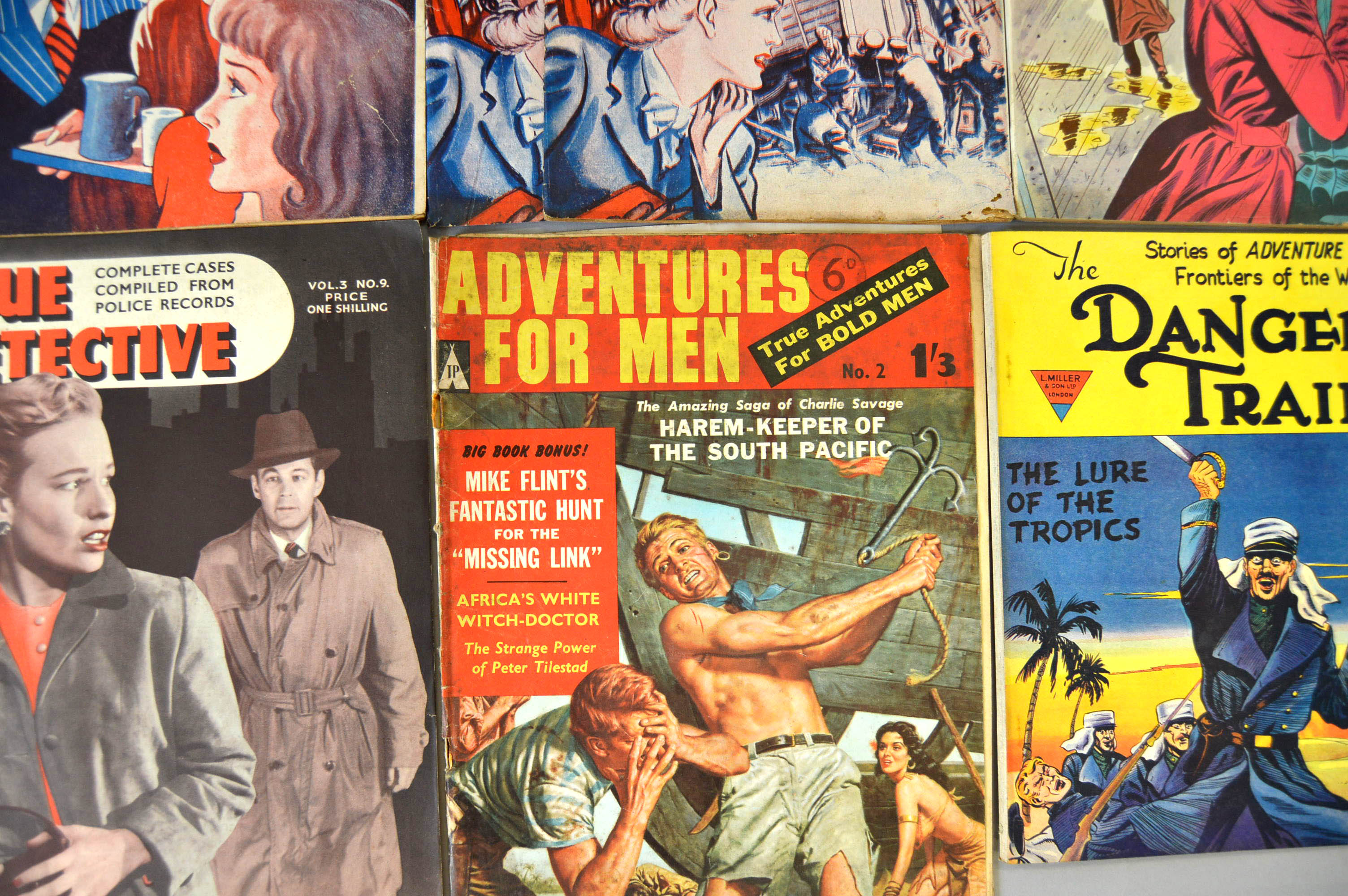 Collection of vintage 1950's - 60's comics & pulp magazines including ...