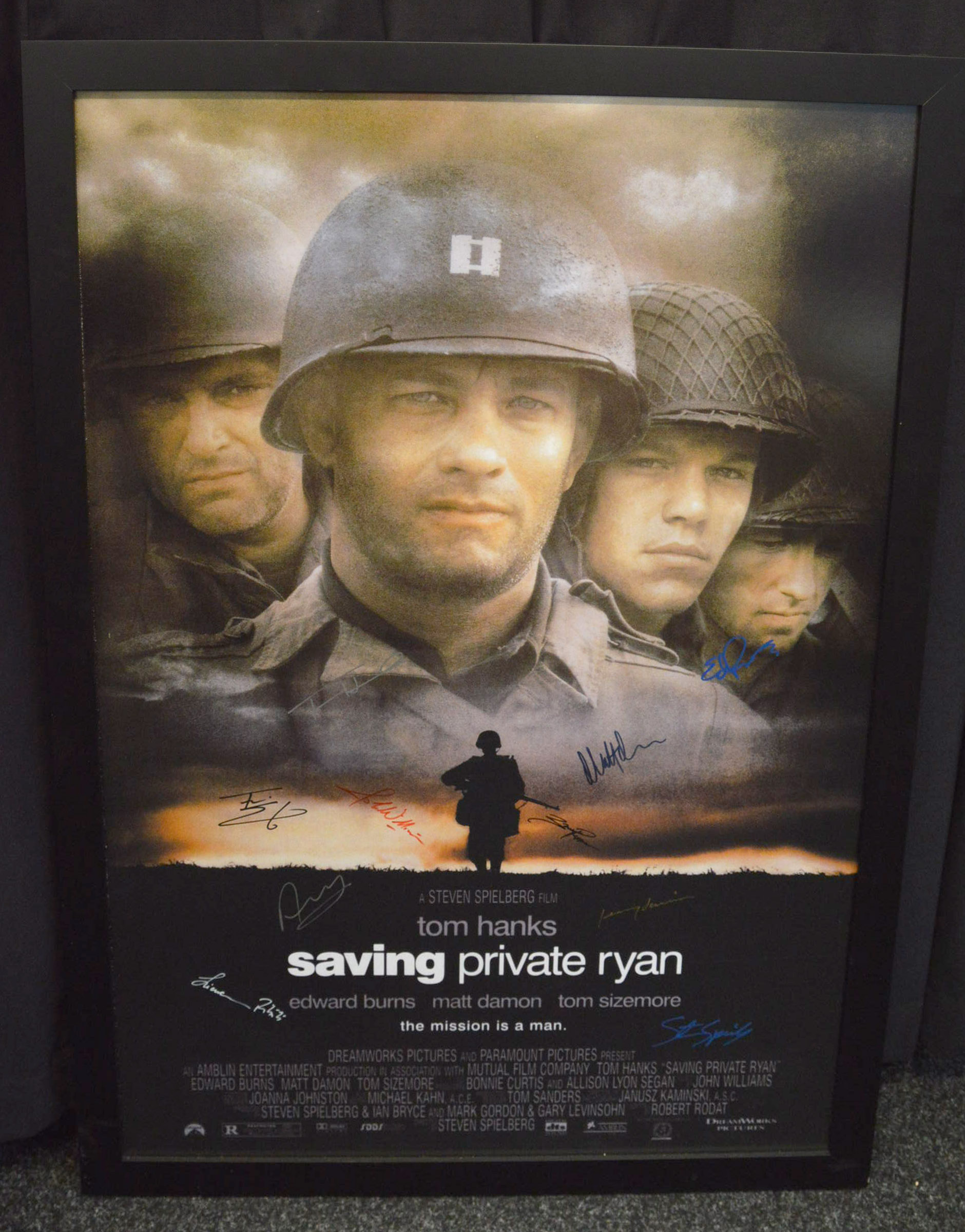Saving Private Ryan (US one-sheet) FRAMED film poster, signed by the ...