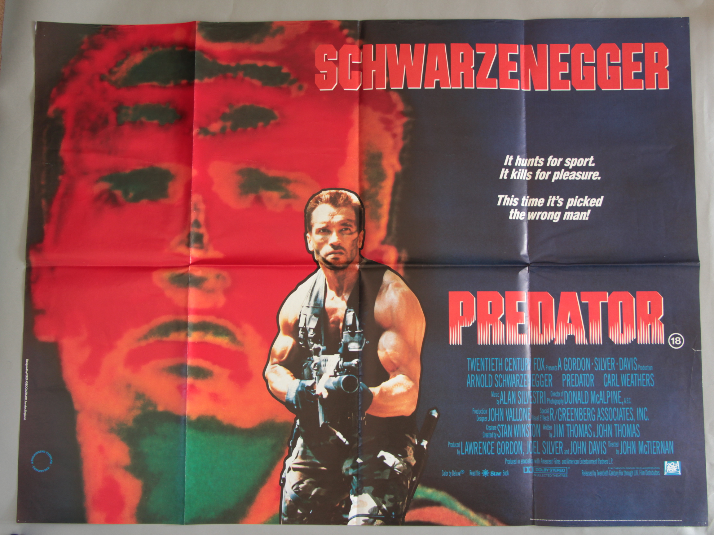 ARNOLD SCHWARZENEGGER collection of 7 British Quad film posters inc ...