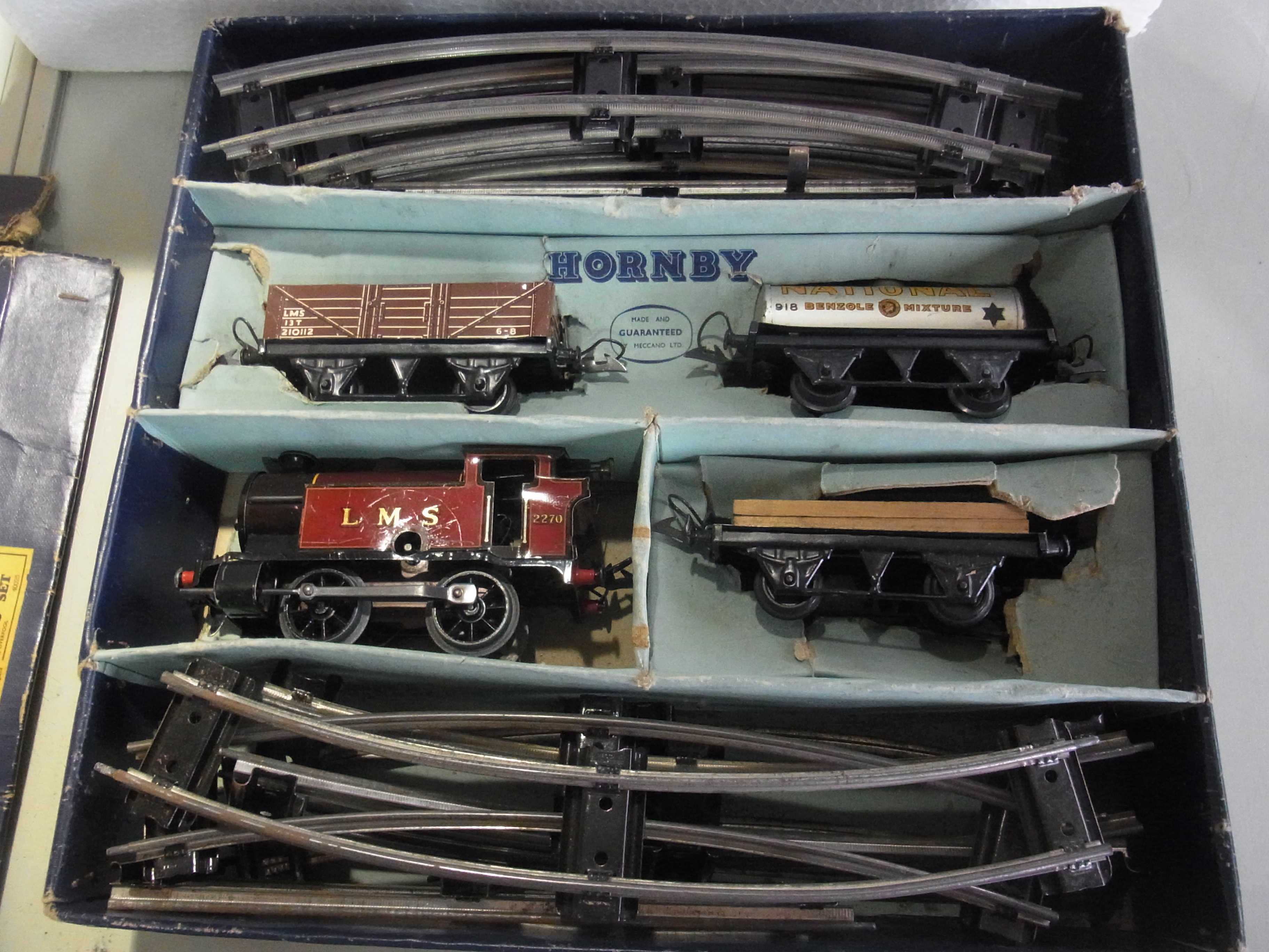 A 1940's O gauge tin plate clockwork Hornby train set no. 201 tank ...
