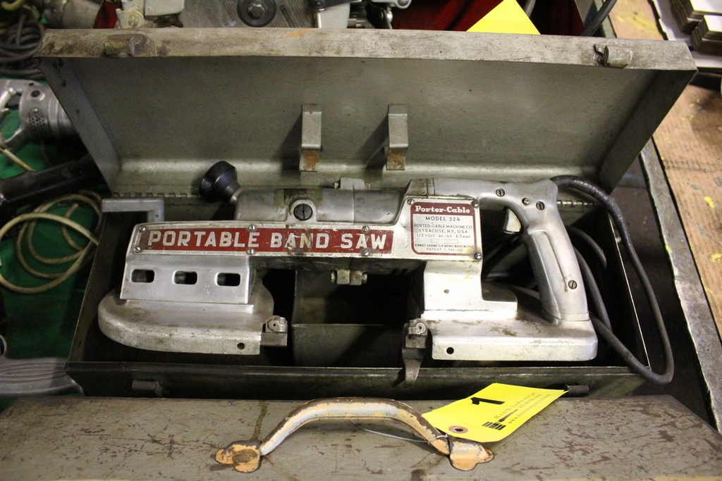 PORTER CABLE MODEL 524 PORTA-BAND PORTABLE BAND SAW IN STEEL CASE