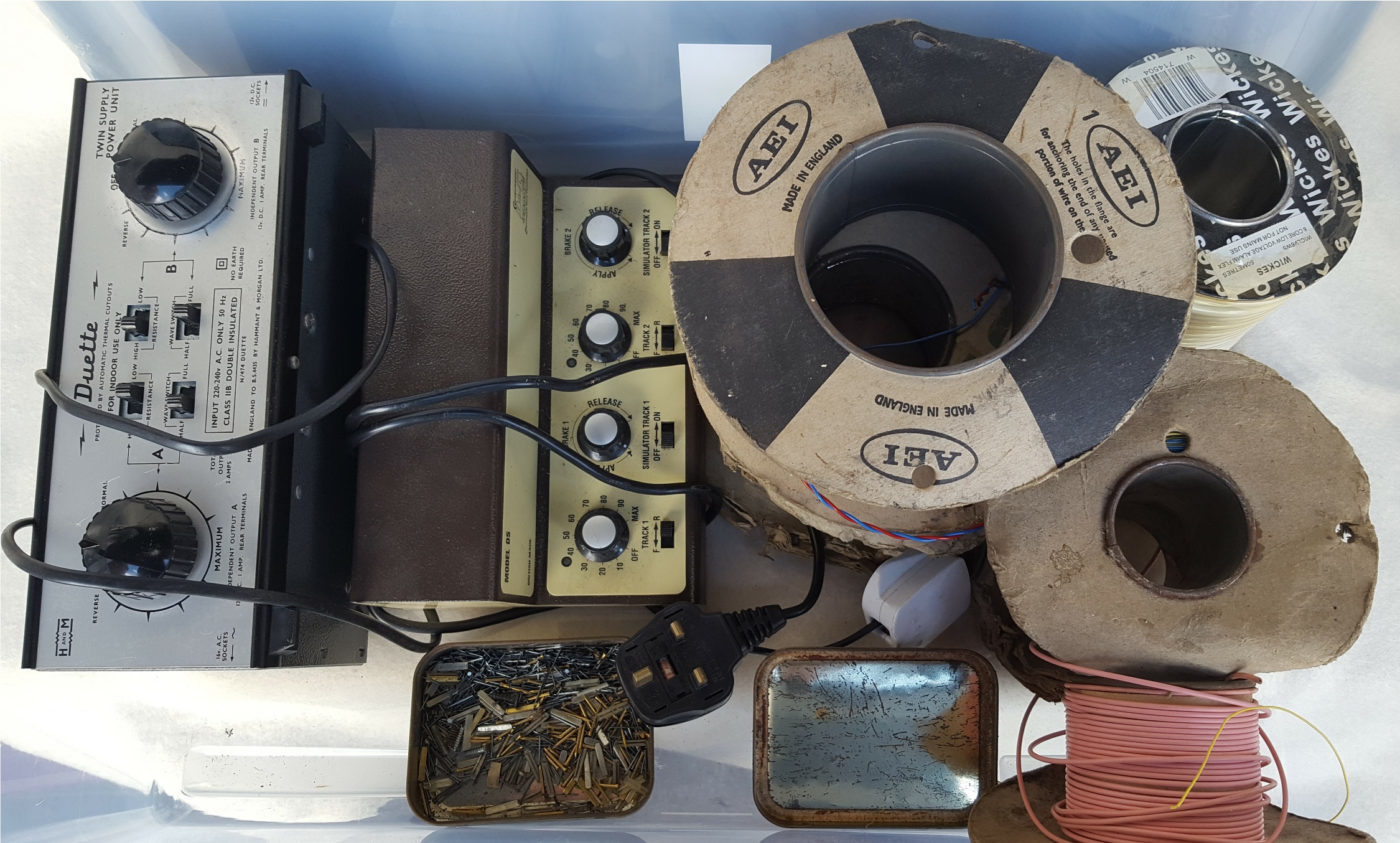 Vintage Retro Box of Model Train Controllers Wiring & Accessories NO ...