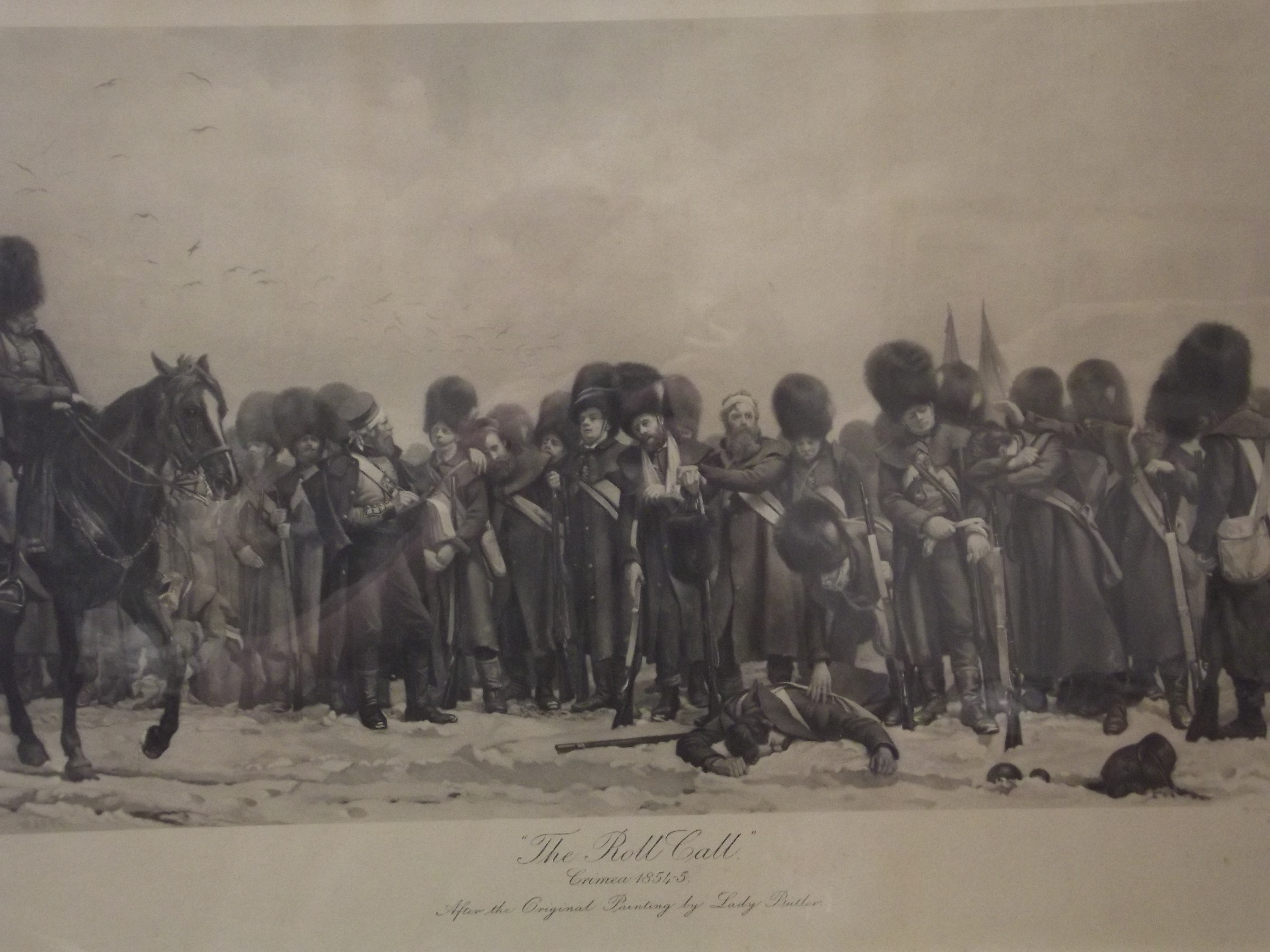 Pair of oak framed prints after Lady Butler, "Scotland forever" and ...