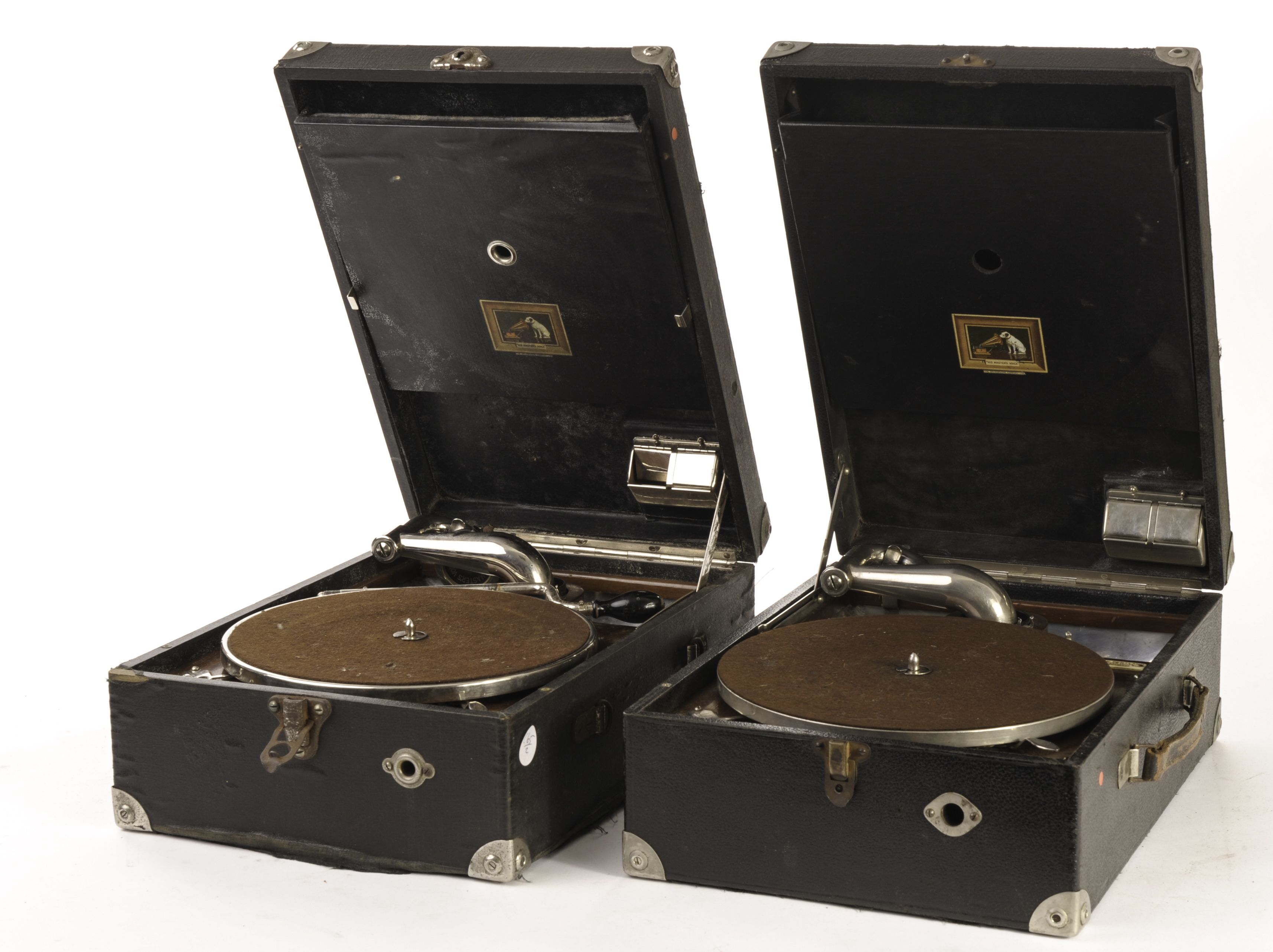 Portable gramophone: an HMV Model 100 portable gramophone with original ...