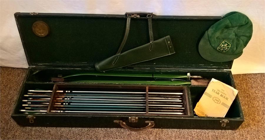 ACCLES AND POLLOCK Ltd `APOLLO FALCON` TWO PART STEEL TAKE DOWN ARCHERY ...