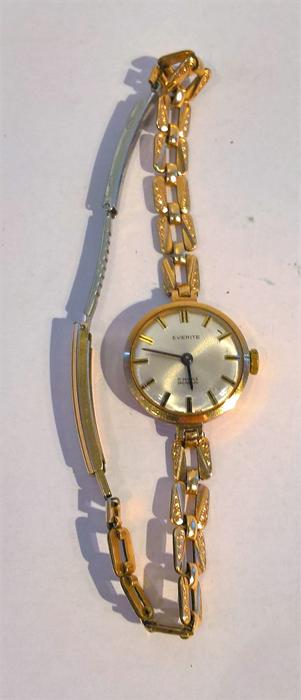 Ladies 9ct Gold EVERITE Wrist Watch in Working Order, Original Rolled ...