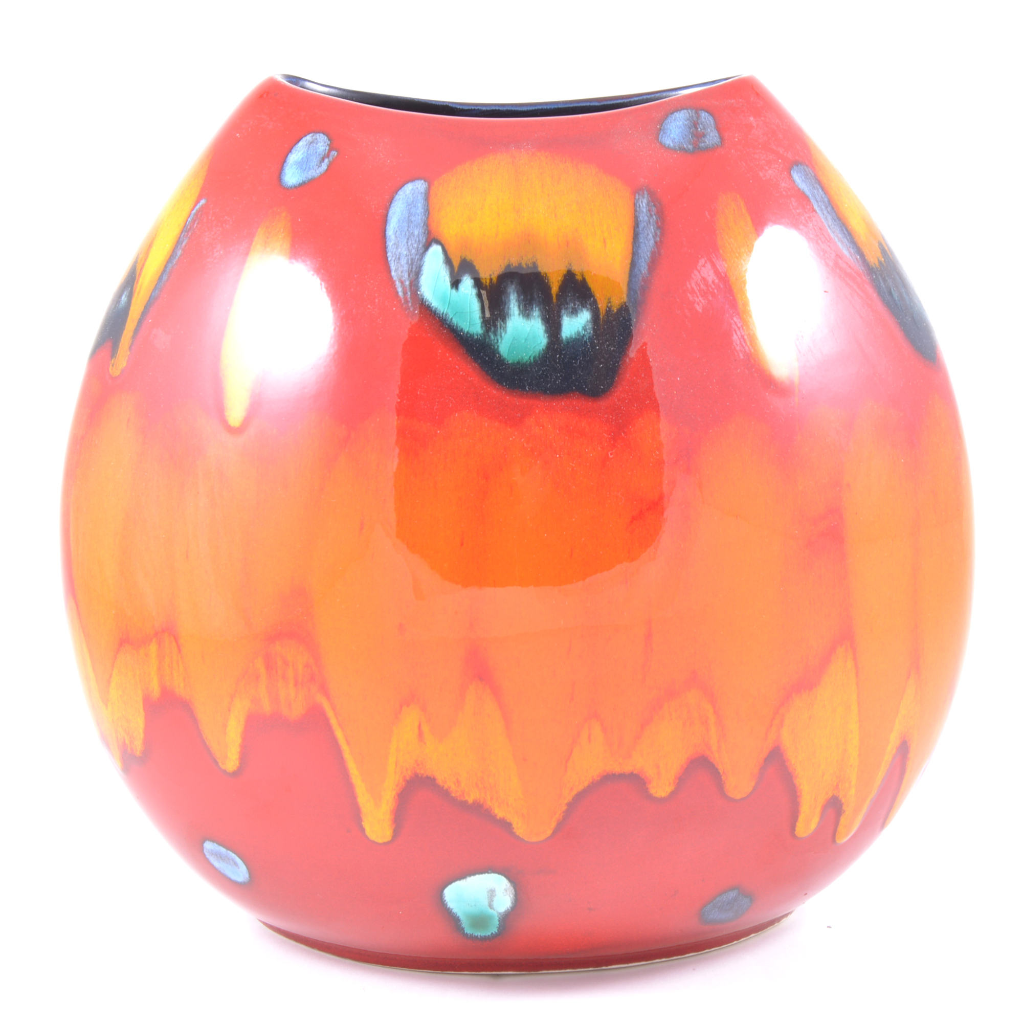 Poole Pottery, a large Volcano Purse vase, moulded pottery marks, 25 ...